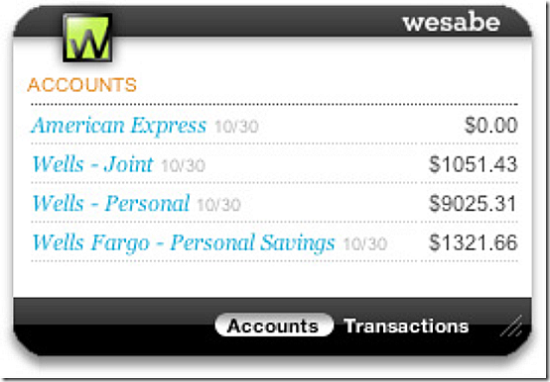 Wesabe is First with True Online Banking Widget - Finovate